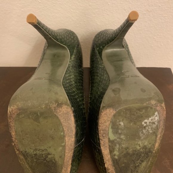 Miu Miu | Shoes | Miu Miu Green Snakeskin Platform Pump | Poshmark